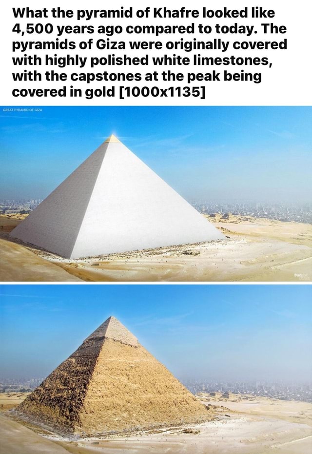 What the pyramid of Khafre looked like 4,500 years ago compared to ...