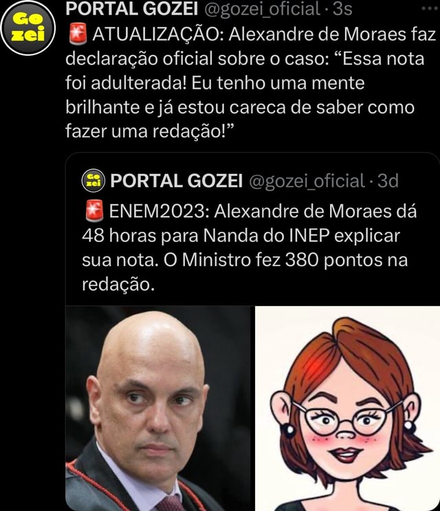 PORTAL GOZEI gozei oficial ATUALIZAÇÃO: Alexandre de Moraes faz ...
