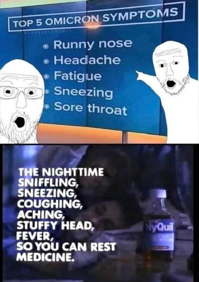 AS [TOP OMICRG syMPTOMS I e Runny nose Headache Fatigue Sneezing Sore ...