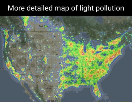 More detailed map of light pollution - iFunny Brazil