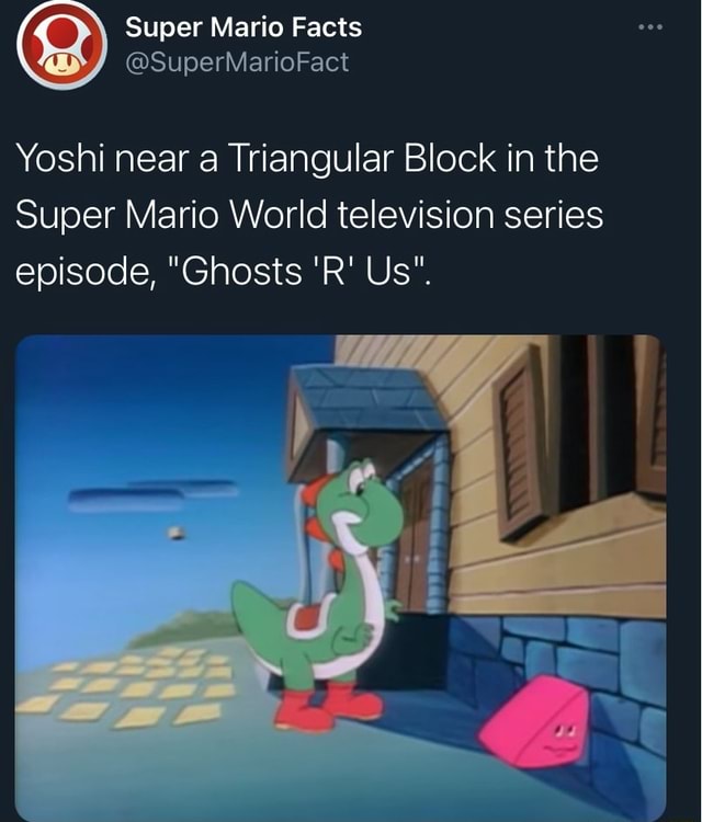 (CC Super Mario Facts Yoshi near a Triangular Block in the Super Mario ...