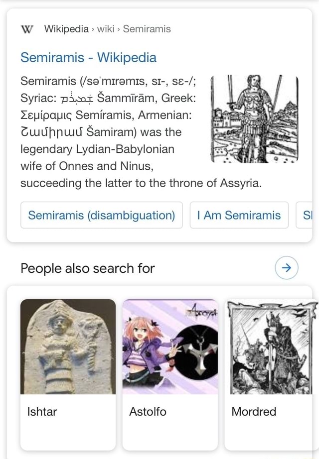 W Wikipedia wiki Semiramis Semiramis - Wikipedia Semiramis (/sa miramis ...
