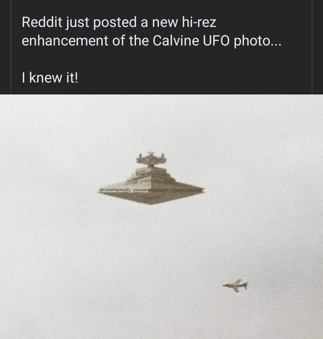 Reddit just posted a new hi-rez enhancement of the Calvine UFO photo ...