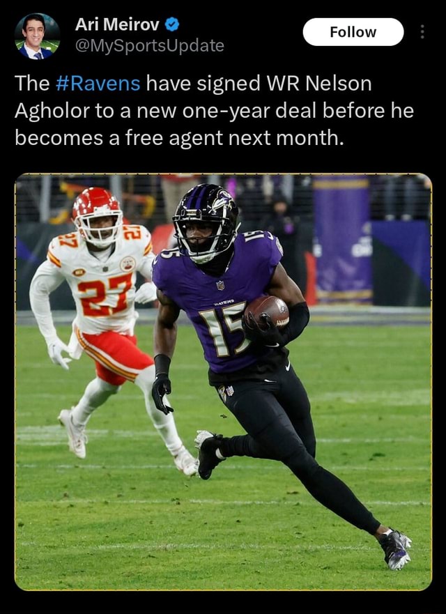Ari Meirov @ Follow @MySportsUpdate The #Ravens have signed WR Nelson ... Ari Meirov @ Follow @MySportsUpdate The #Ravens have signed WR Nelson ...