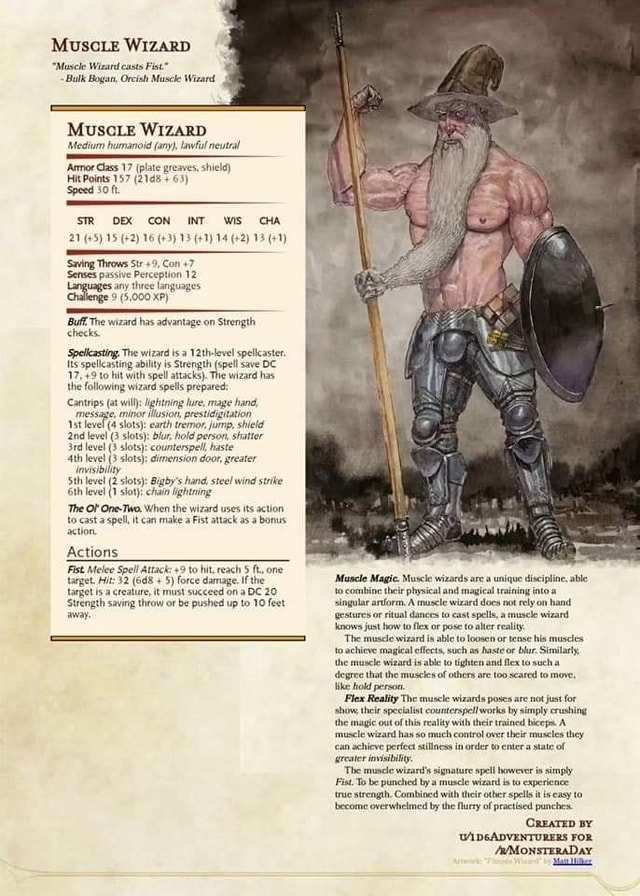 MuscLe WIZARD "Muscle Wizard casts Fist" Bulk Bogan, Orcish Muscle ...