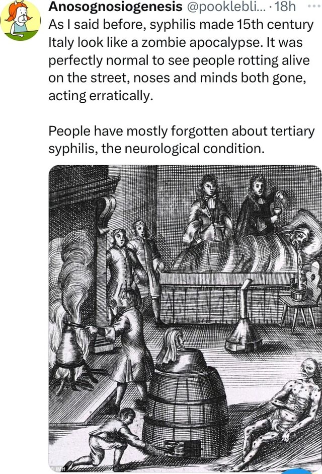 ' As I said before, syphilis made 15th century Italy look like a zombie ...