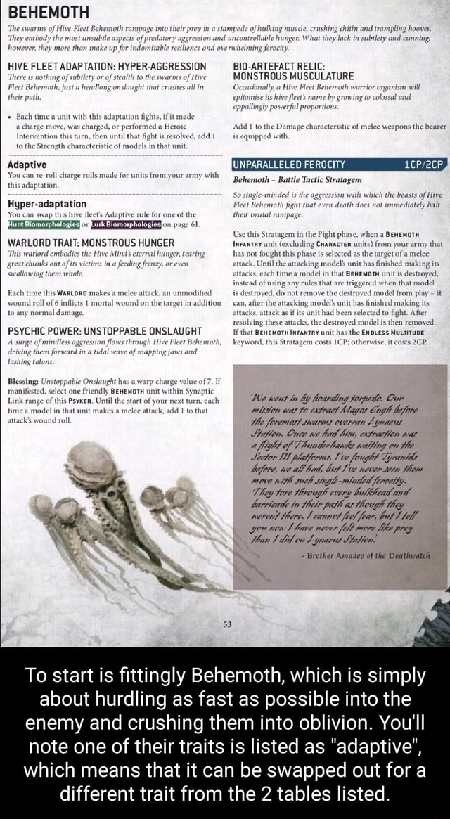 BEHEMOTH 'The swarms of Hive Fleet Behemoth rampage into their prey in ...