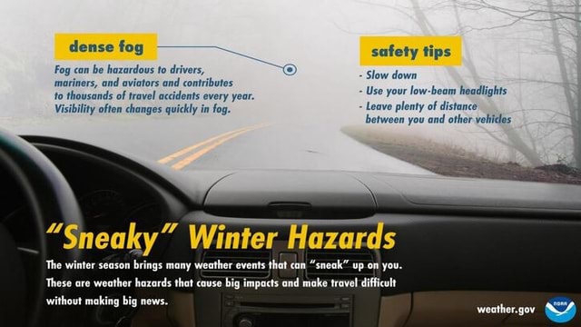 Dense fog safety tips Fog can be hazardous to drivers, mariners, and ...