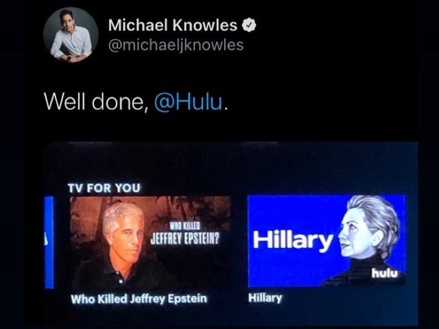 Michael Knowles Well done, @Hulu. TV FOR You Who Jefirey Essteln ...