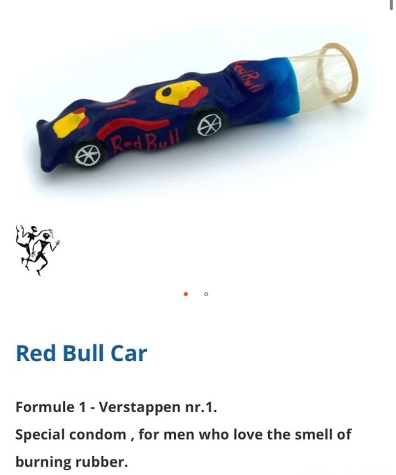 Red Bull Car Formule 1- Verstappen nr.1. Special condom, for men who ...