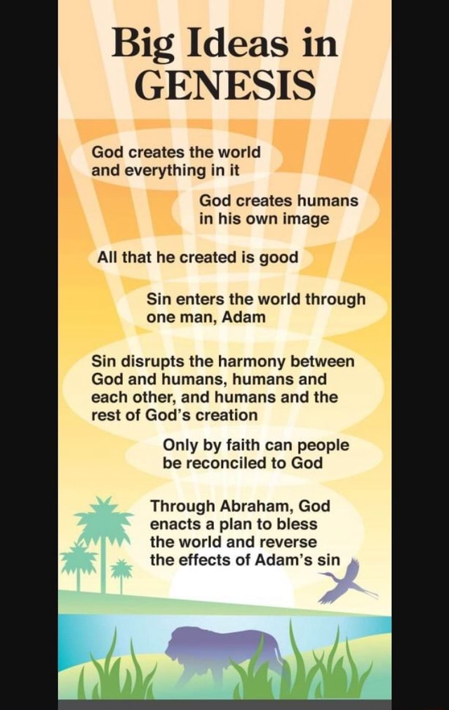 Big Ideas in GENESIS God creates the world and everything in it God ...