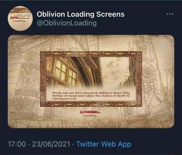 Oblivion Loading Screens @OblivionLoading - iFunny Brazil