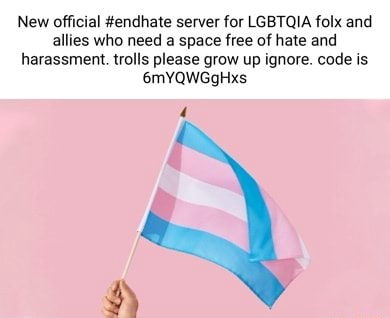 New official #endhate server for LGBTQIA folx and allies who need a ...