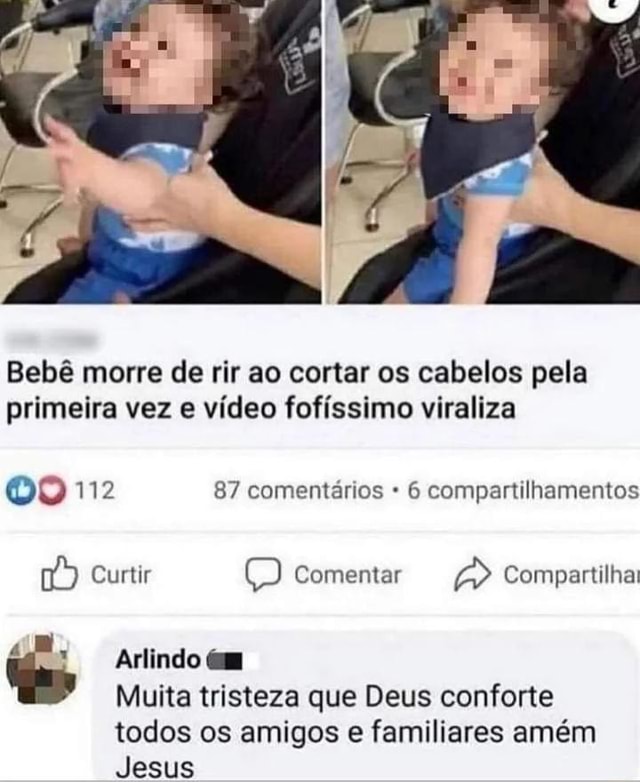 Bebê morre de rir ao cortar os cabelos pela primeira vez e vídeo ...