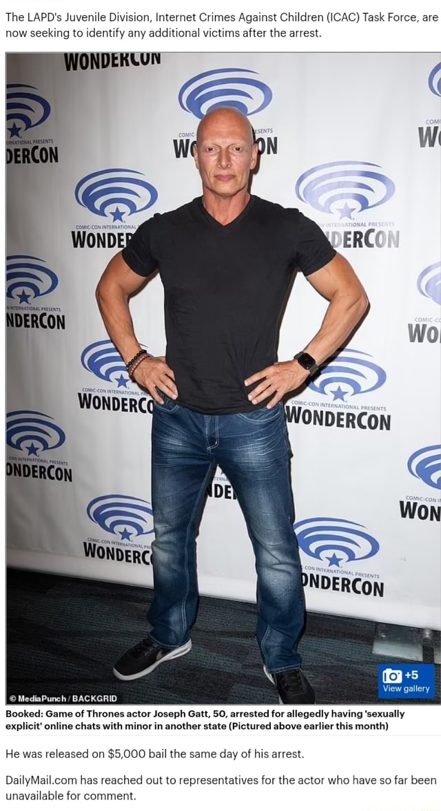 Game of Thrones actor Joseph Gatt, 50, is arrested for 'sexually ...
