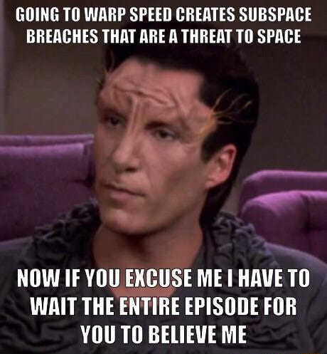 GOING TO WARP SPEED CREATES SUBSPACE BREACHES THAT ARE THREAT TO SPACE ...