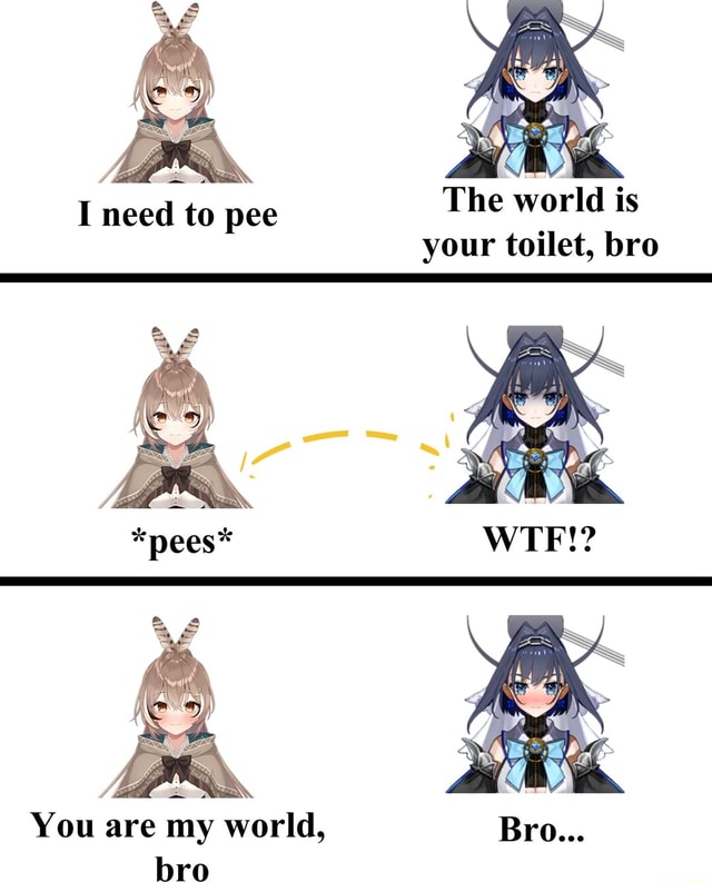 I Need To Pee The World Is Your Toilet Bro You Are My World Bro Bro Ifunny Brazil