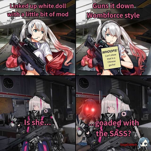 Linkediupwhite.doll Gunsjit down-. With) a,little bit of mod Wombforce ...