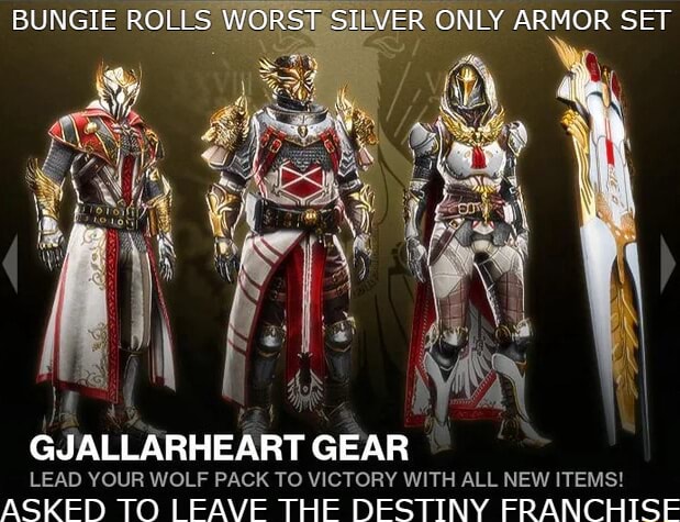 BUNGIE ROLLS WORST SILVER ONLY ARMOR SET GJALLARHEART GEAR LEAD YOUR ...