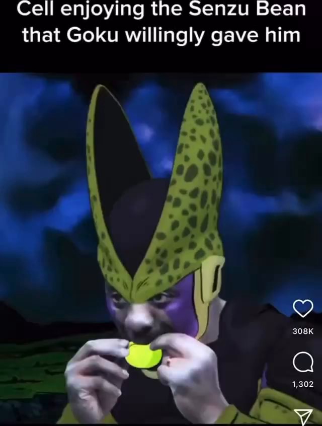 Cell enjoying the Senzu Bean that Goku willingly gave him - iFunny Brazil