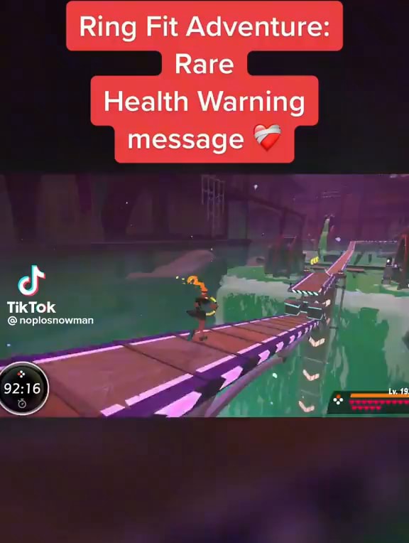 Ring Fit Adventure: Rare Health Warning message cf TikTok noplesnewinar ...