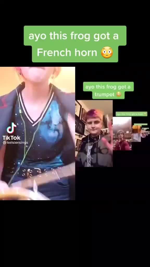 Ayo this frog got a French horn - iFunny