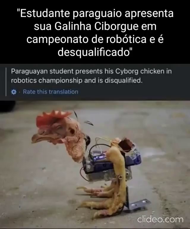 "Estudante paraguaio apresenta sua Galinha Ciborgue em campeonato de robótica e é desqualificado ...