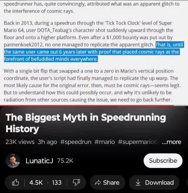 Quite convincingly, attributed what was an apparent glitch to the ...