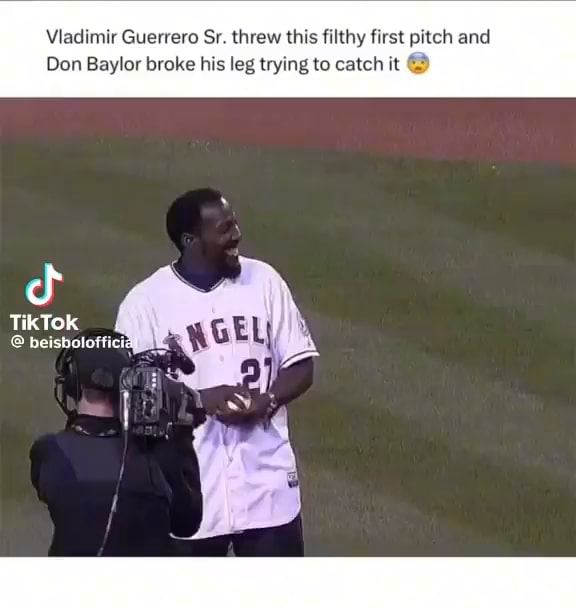 Vladimir Guerrero Sr. threw this filthy first pitch and Don Baylor ...