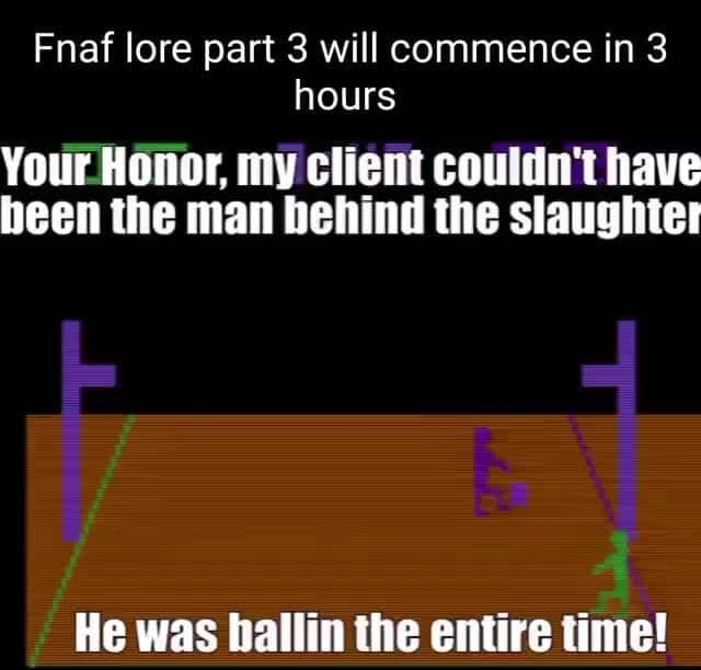 Fnaf lore part 3 will commence in 3 hours Your Honor, my client couldn ...