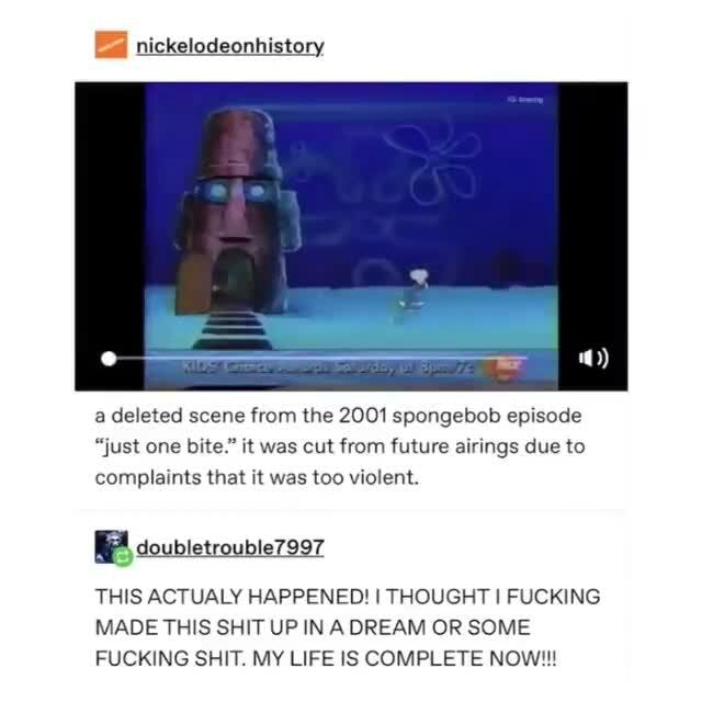 Nickelodeonhistory a deleted scene from the 2001 spongebob episode ...