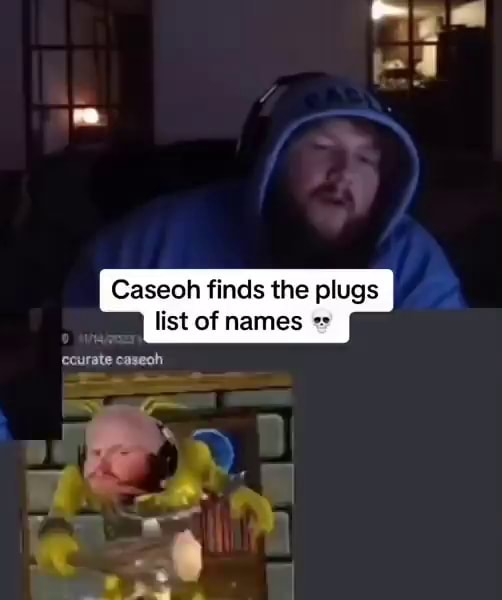 Caseoh finds the plugs list of names courate caseoh - iFunny Brazil