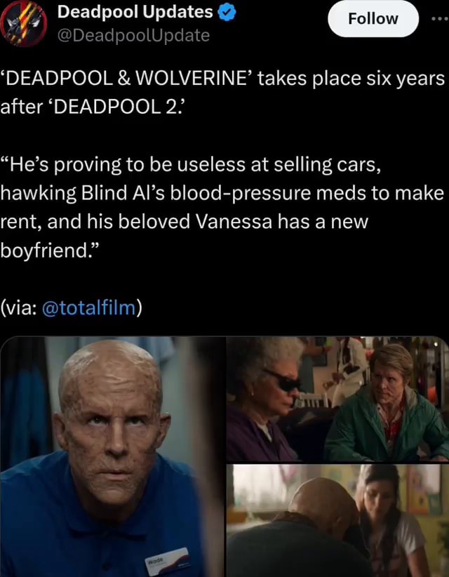 Deadpool Updates @ Foll 4) @DeadpoolUpdate 'DEADPOOL & WOLVERINE' takes ...