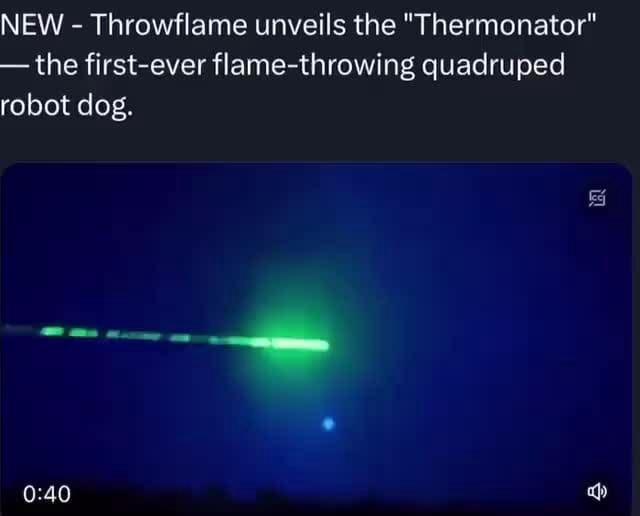 NEW - Throwflame unveils the "Thermonator" - the first ever tame quadruped robot dog. in ...