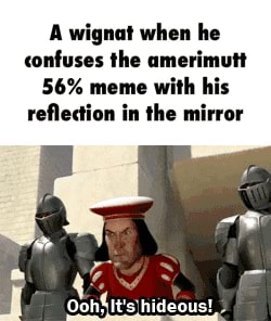 A wignat when he confuses the amerimutt 56% meme with his reflection in ...