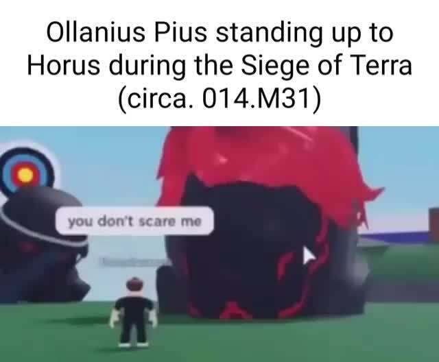 Ollanius Pius standing up to Horus during the Siege of Terra (circa ...